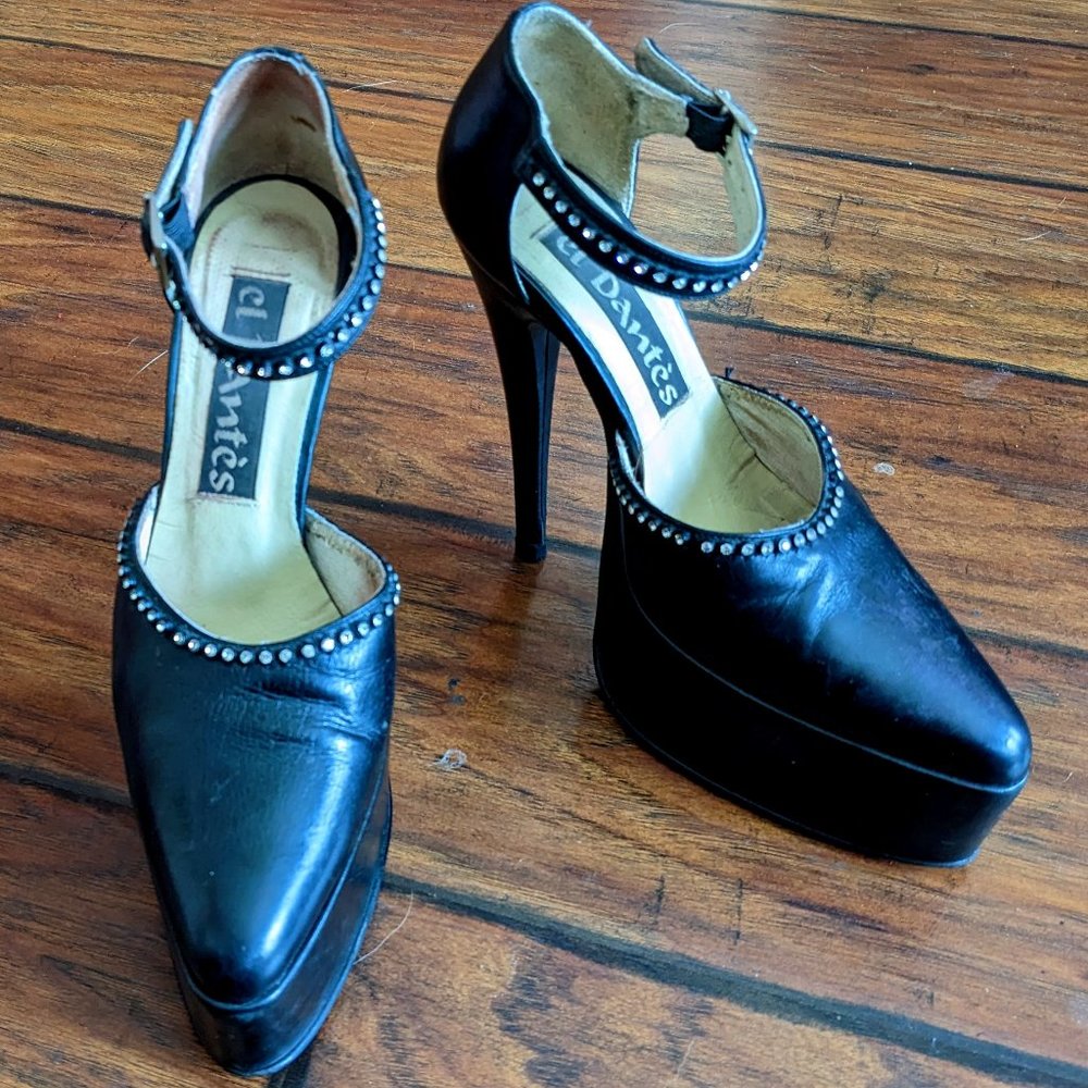 El Dantes Rhinestone Platform Heels Vintage 90s - Gem